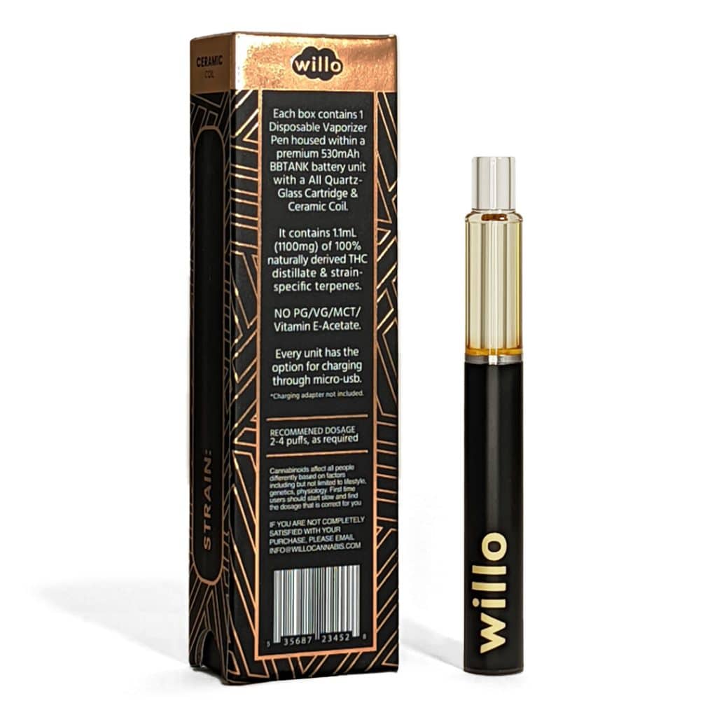 THC Disposable Vape Pen By Willo – 2000mg - KingCrop